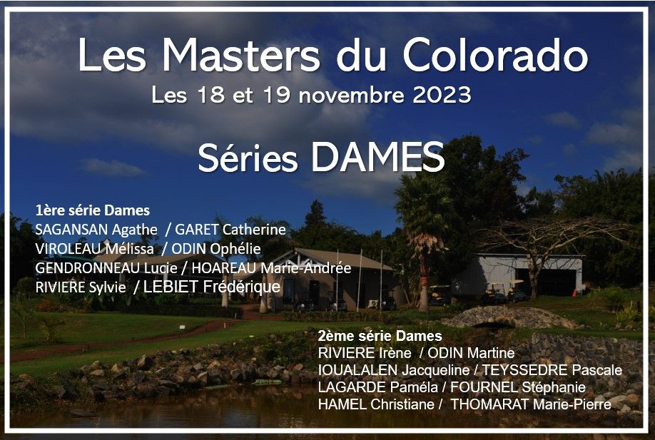 Actualités - LES MASTERS DU COLORADO 18 & 19 Novembre